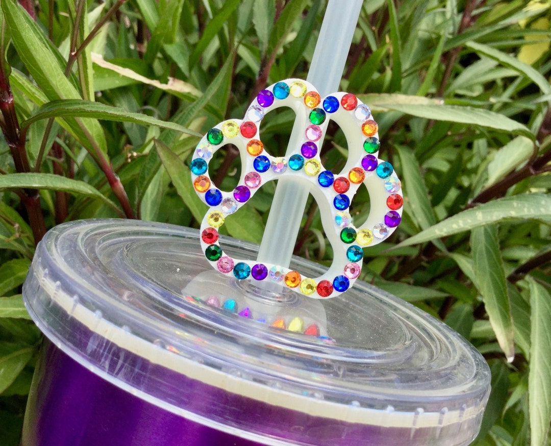 Bling Paw Print Straw Topper Straw Buddy Straw Charm Straw Decoration ...