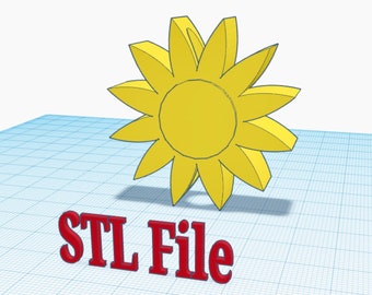 Sunflower Stl File - Etsy