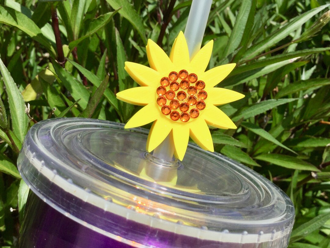 Sunflower Straw Topper or Straw Buddy - Etsy