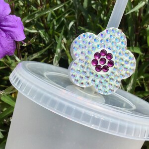 Bling Flower Straw Topper Straw Buddy Straw Charm Straw Decoration - Etsy