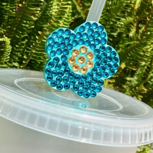 Bling Flower Straw Topper Straw Buddy Straw Charm Straw Decoration - Etsy