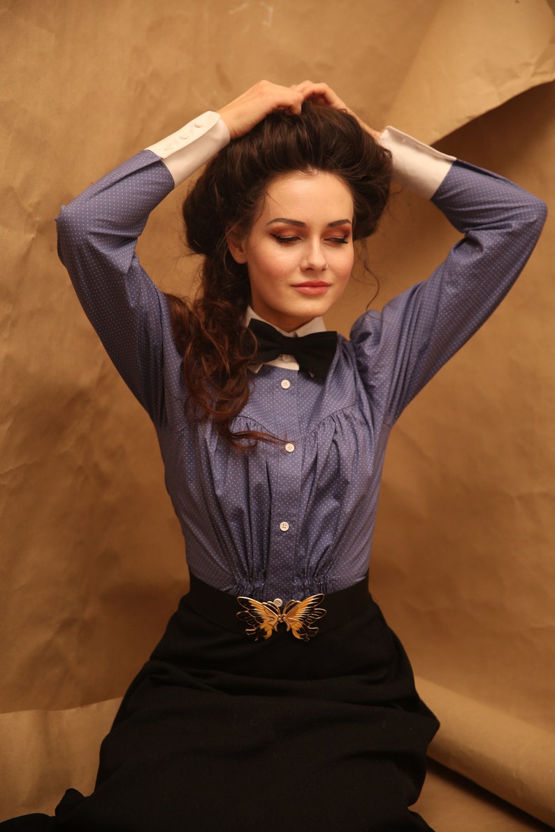 1900s Edwardian Style Blouses, Tops & Sweaters