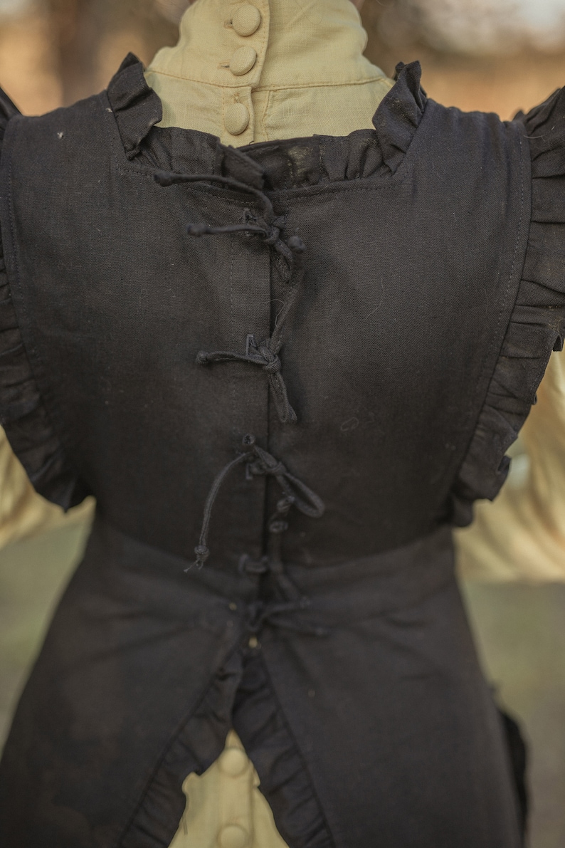 Pinafore rosa Victorian Apron Linen Edwardian - Etsy