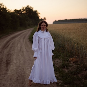 Nightgown "victoria" Edwardian Victorian Long Cotton Women Night Gown ...