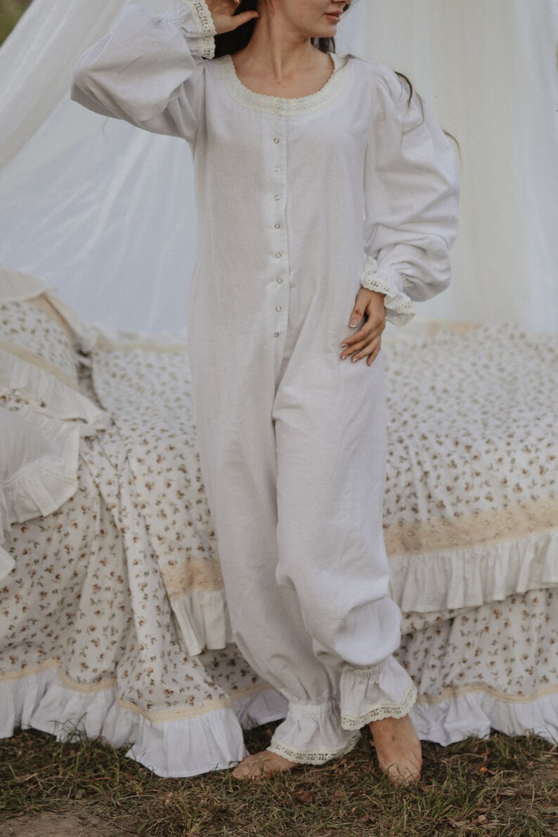 Nightgown winter Cottage Edwardian Victorian Long - Etsy