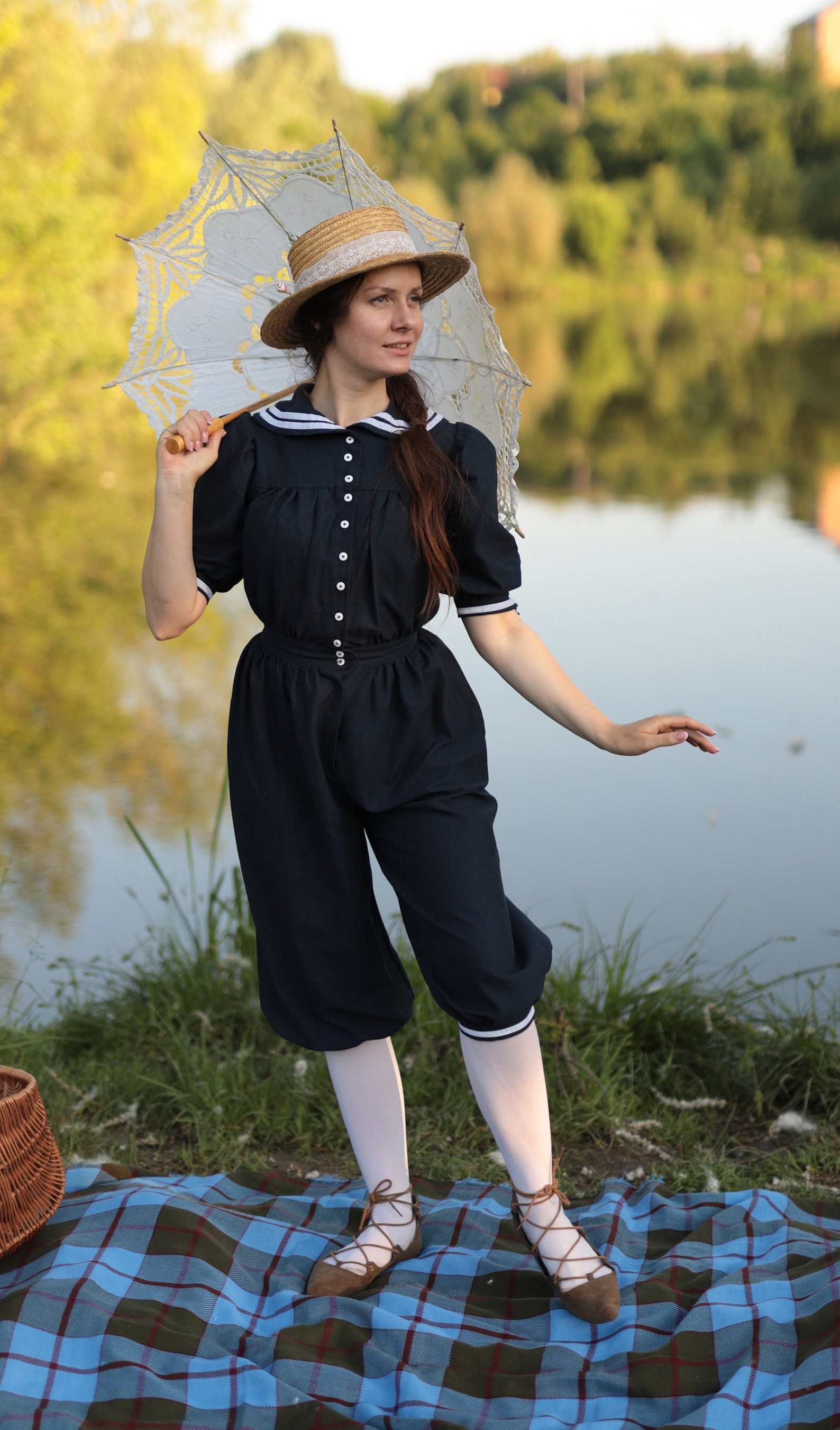 Bathing Suit "amelia" in Edwardian Viktorian Style - Etsy