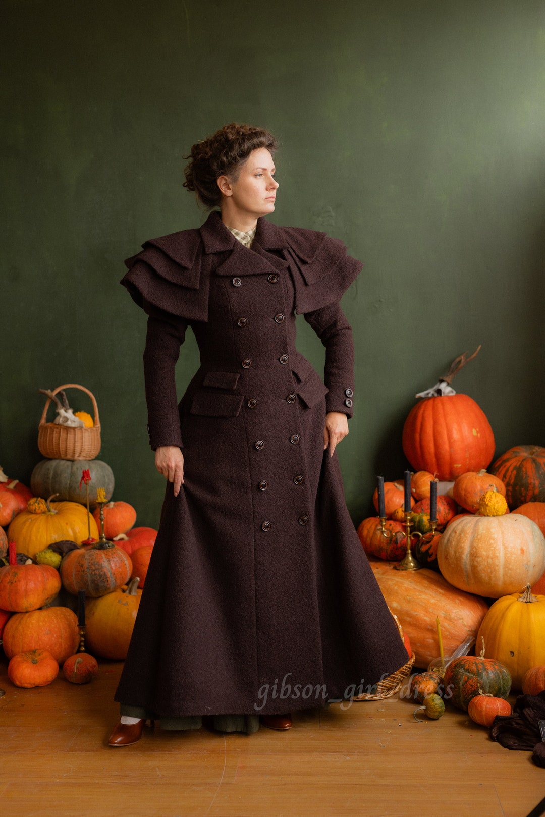 Coat "solomiya" in Edwardian Style Vintage Style Wool Coat - Etsy