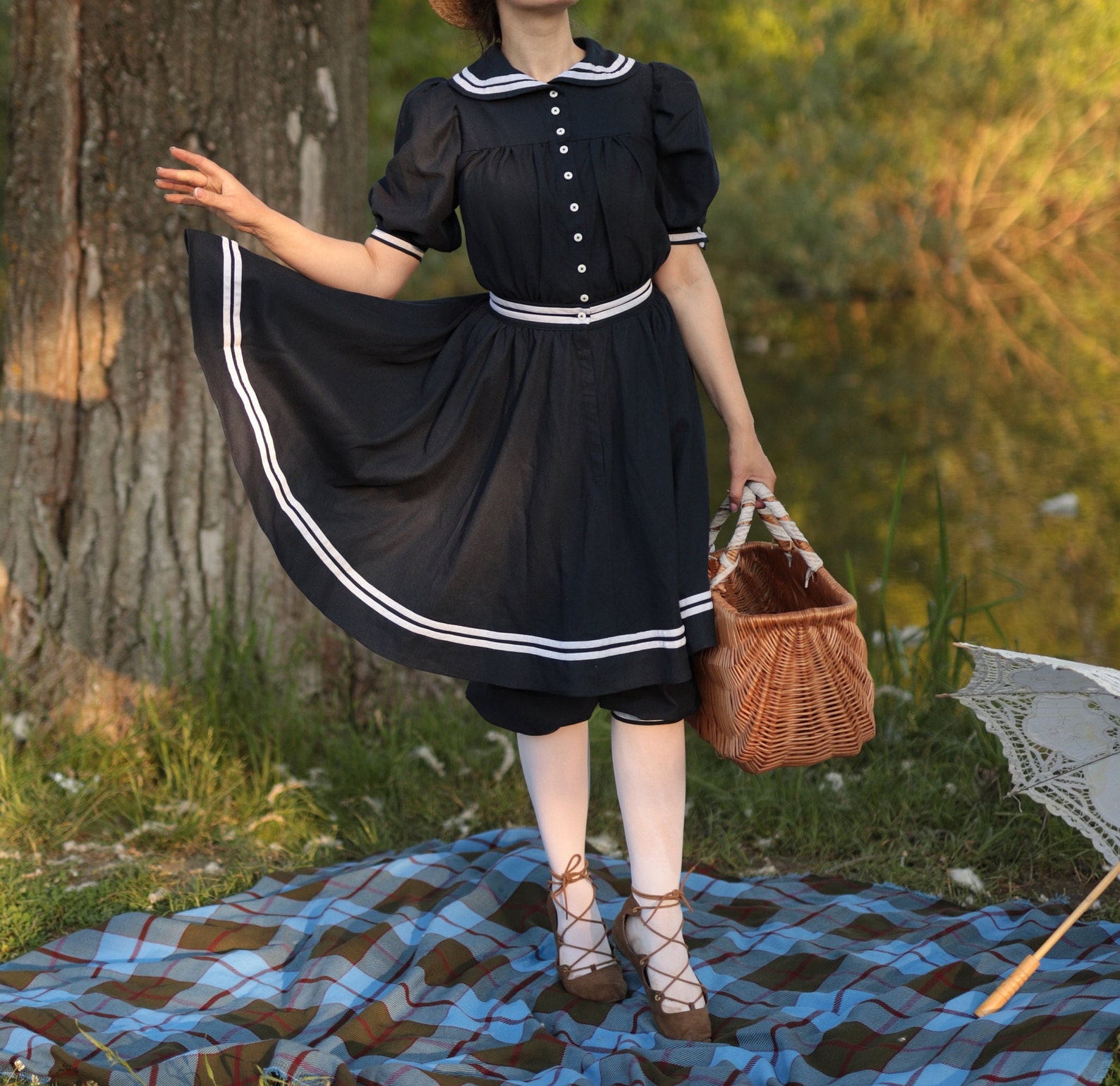 Bathing Suit amelia in Edwardian Viktorian Style - Etsy