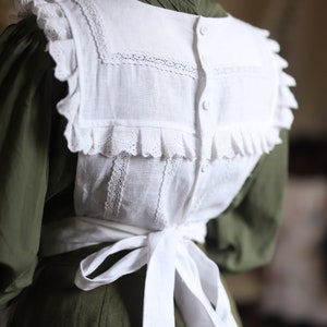 Pinafore “edith” Victorian Apron, Linen Edwardian Pinafore - Etsy
