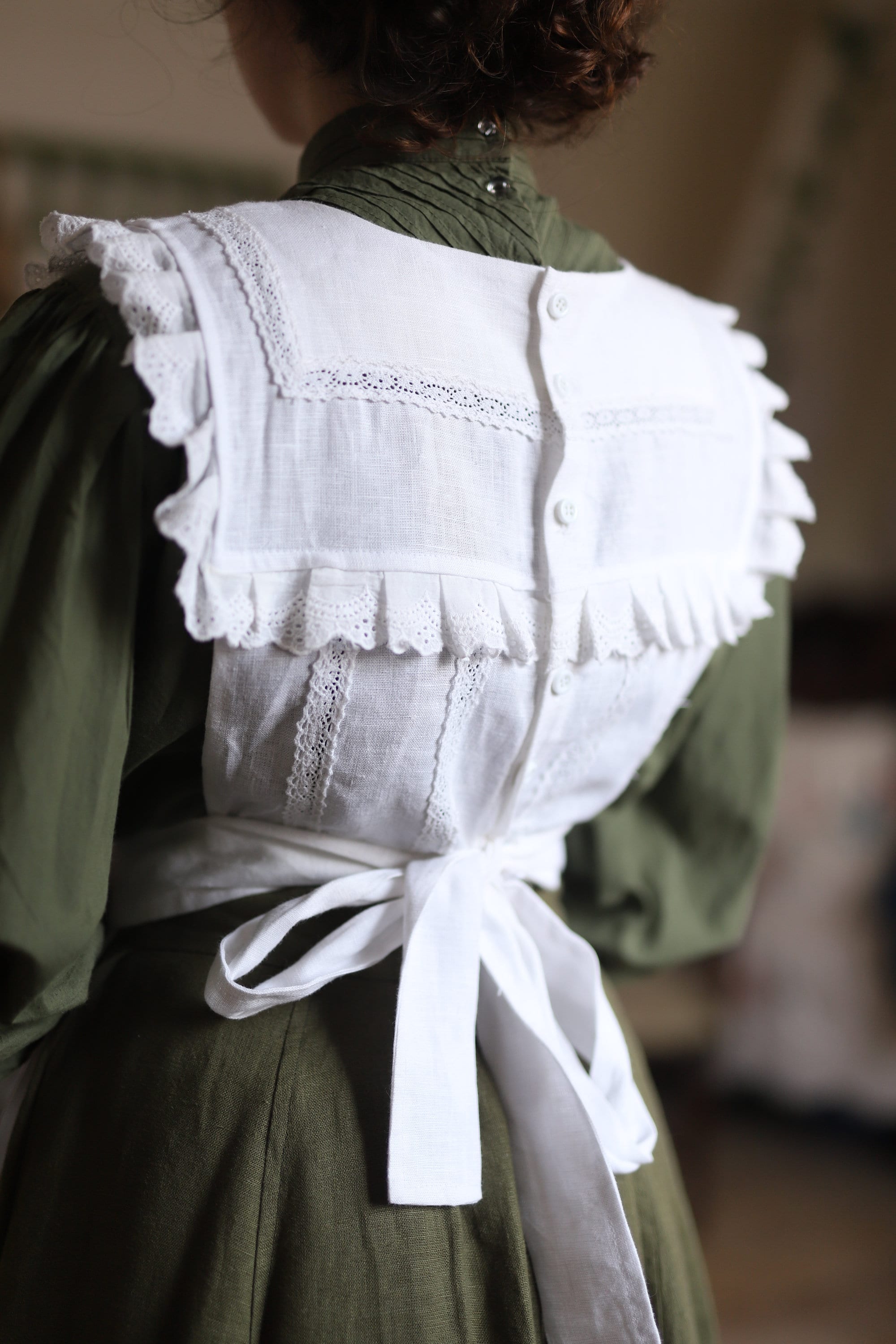 Pinafore edith Victorian Apron Linen Edwardian Pinafore - Etsy