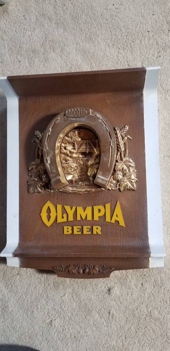 1970's Olympia Beer Sticker Decal Old Store Display T… - Gem