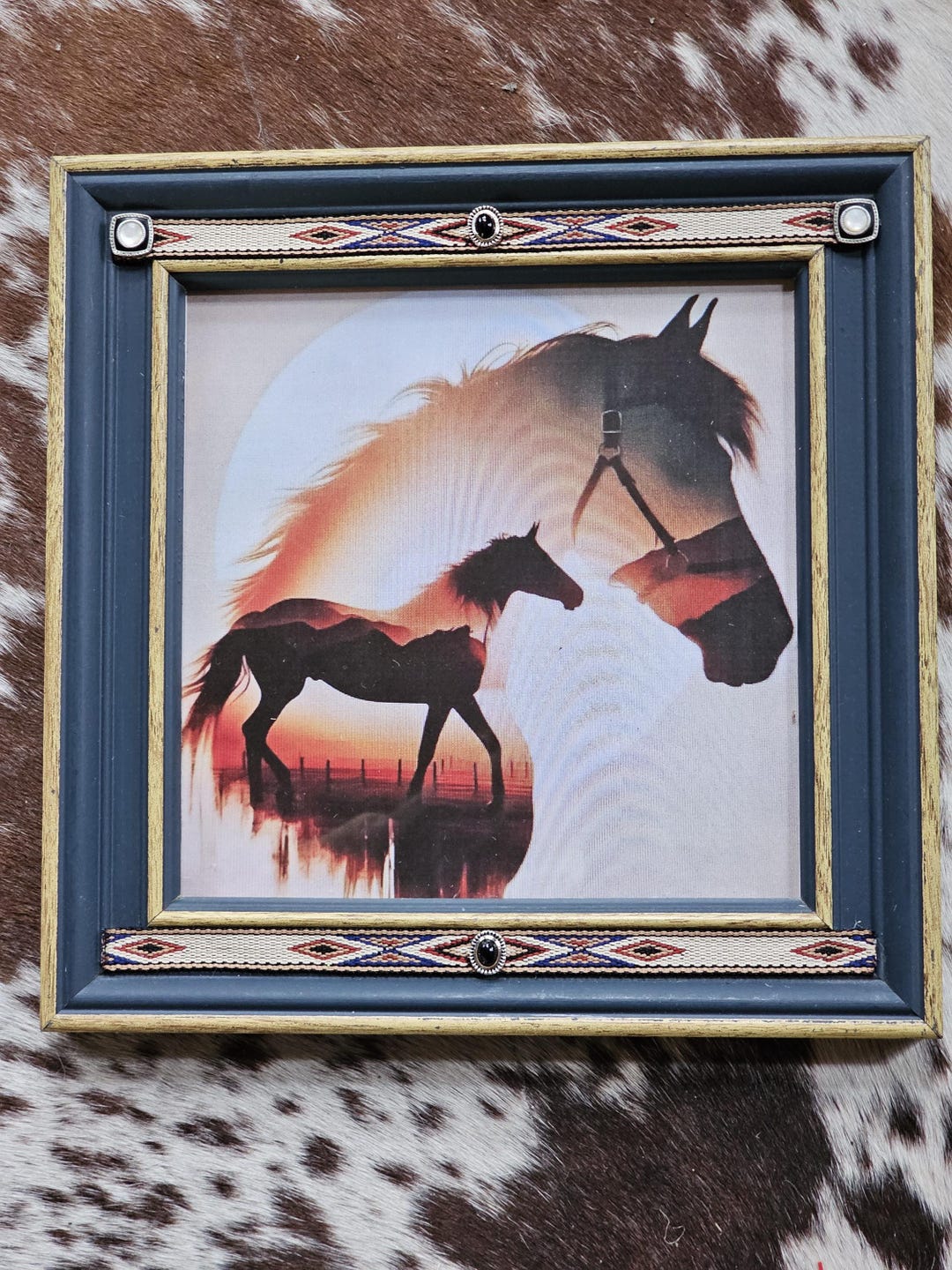 Horse Picture: Western Trim, Silver Conchos, Vintage Mother of Pearl ...