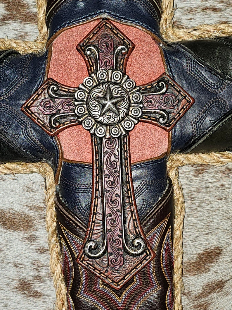 Western Cross Made With Worn Cowboy Boots - Etsy