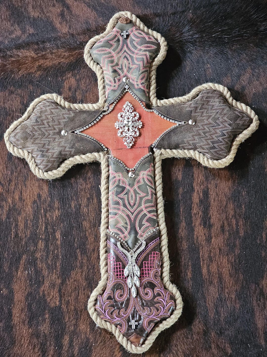 Western Cross Made With Worn Cowboy Boots - Etsy