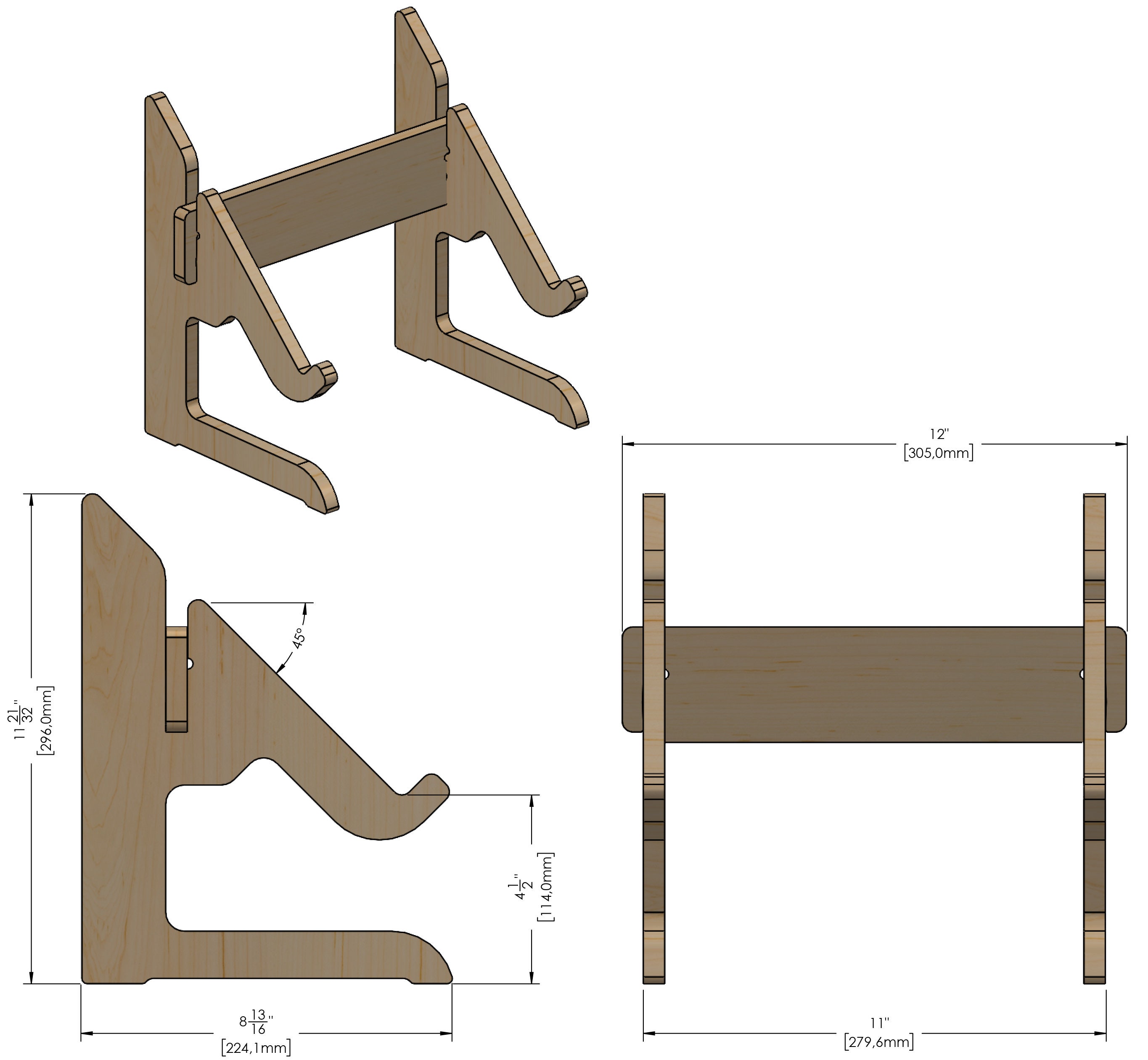 HIGH Wooden Laptop Stand for Desk, Removable Stand, Stand With Storage ...