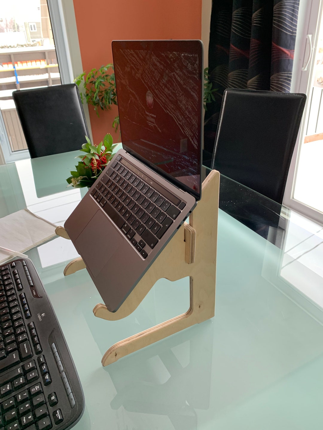 HIGH Wooden Laptop Stand for Desk, Removable Stand, Stand With Storage ...
