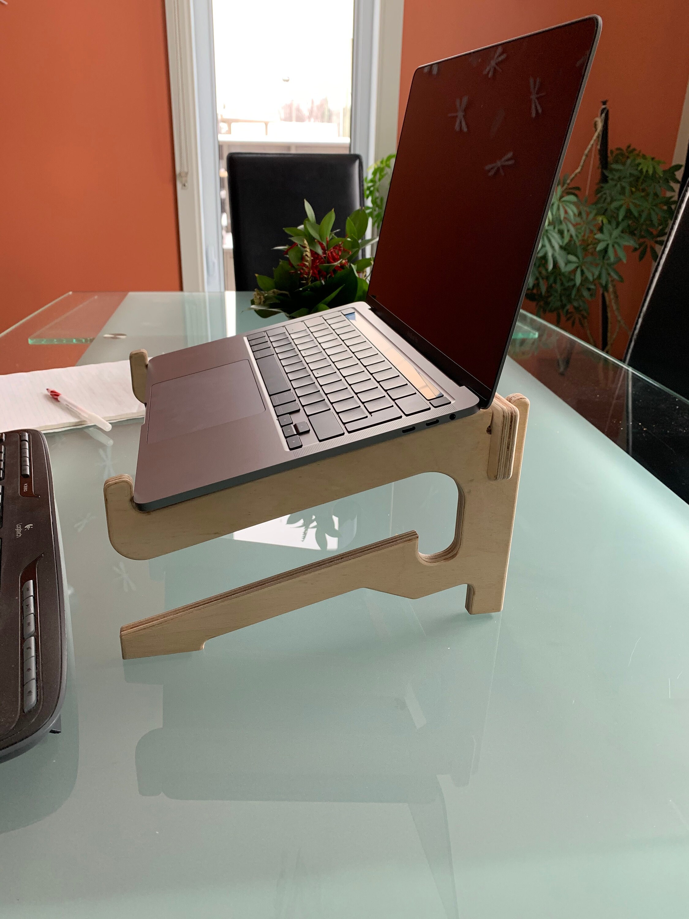 LOW Wooden Laptop Stand for Desk, Removable Stand, Stand With Storage ...