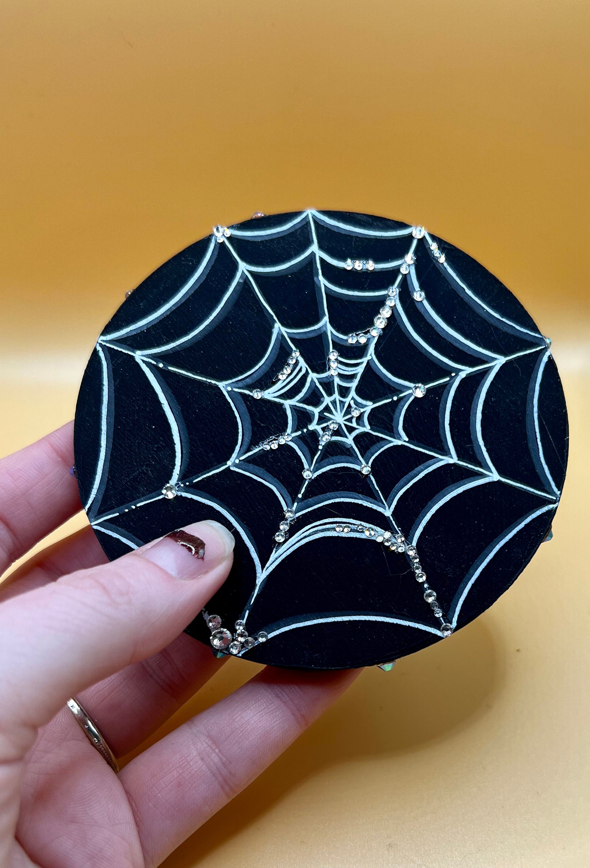 Spiderweb and Rhinestone Hanger Home Decor Hanging Home Decor Spiderweb ...