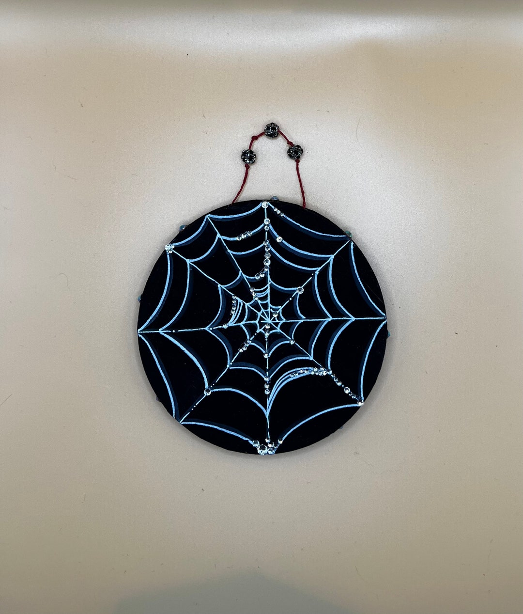 Spiderweb and Rhinestone Hanger Home Decor Hanging Home Decor Spiderweb ...