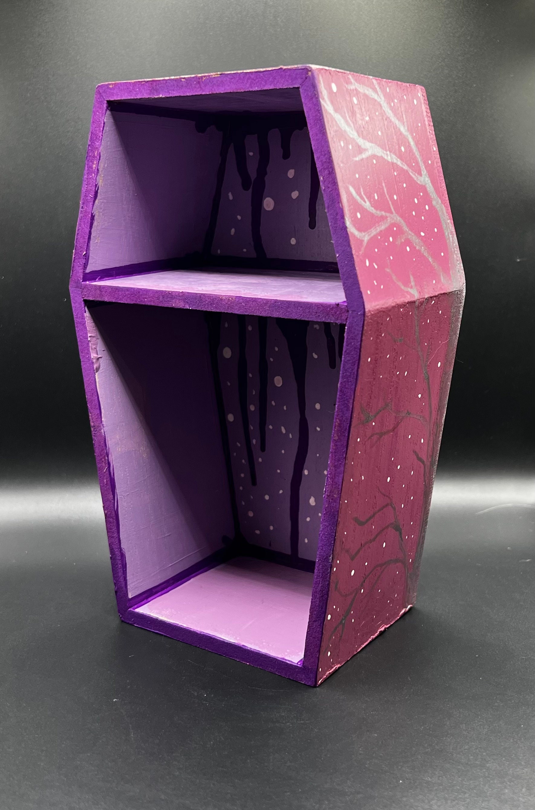 Coffin Home Decor Wall Decor Purple Coffin Shelf Coffin Wall Art Gothic ...