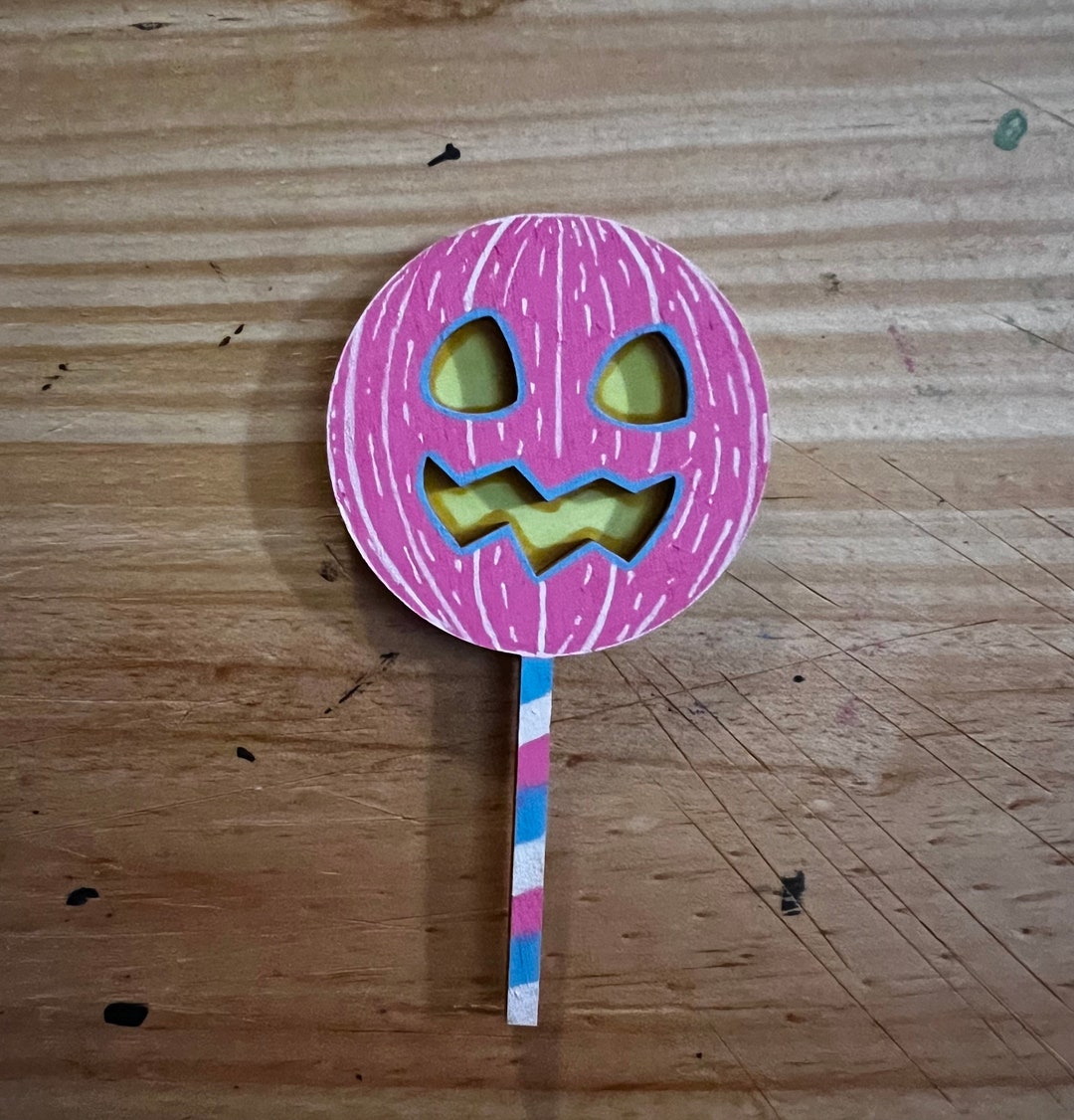 Pink Pumpkin Pop Wooden 4” Magnet Pumpkin Magnet Halloween Home Decor ...
