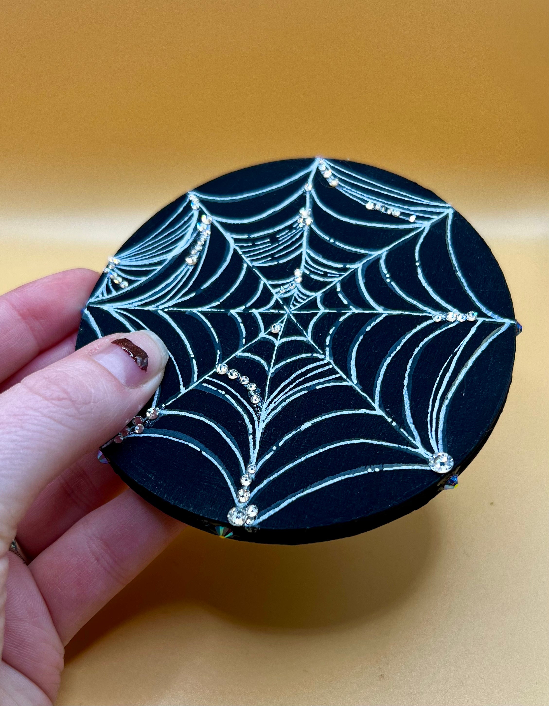 Spiderweb and Rhinestone Hanger Home Decor Hanging Home Decor Spiderweb ...