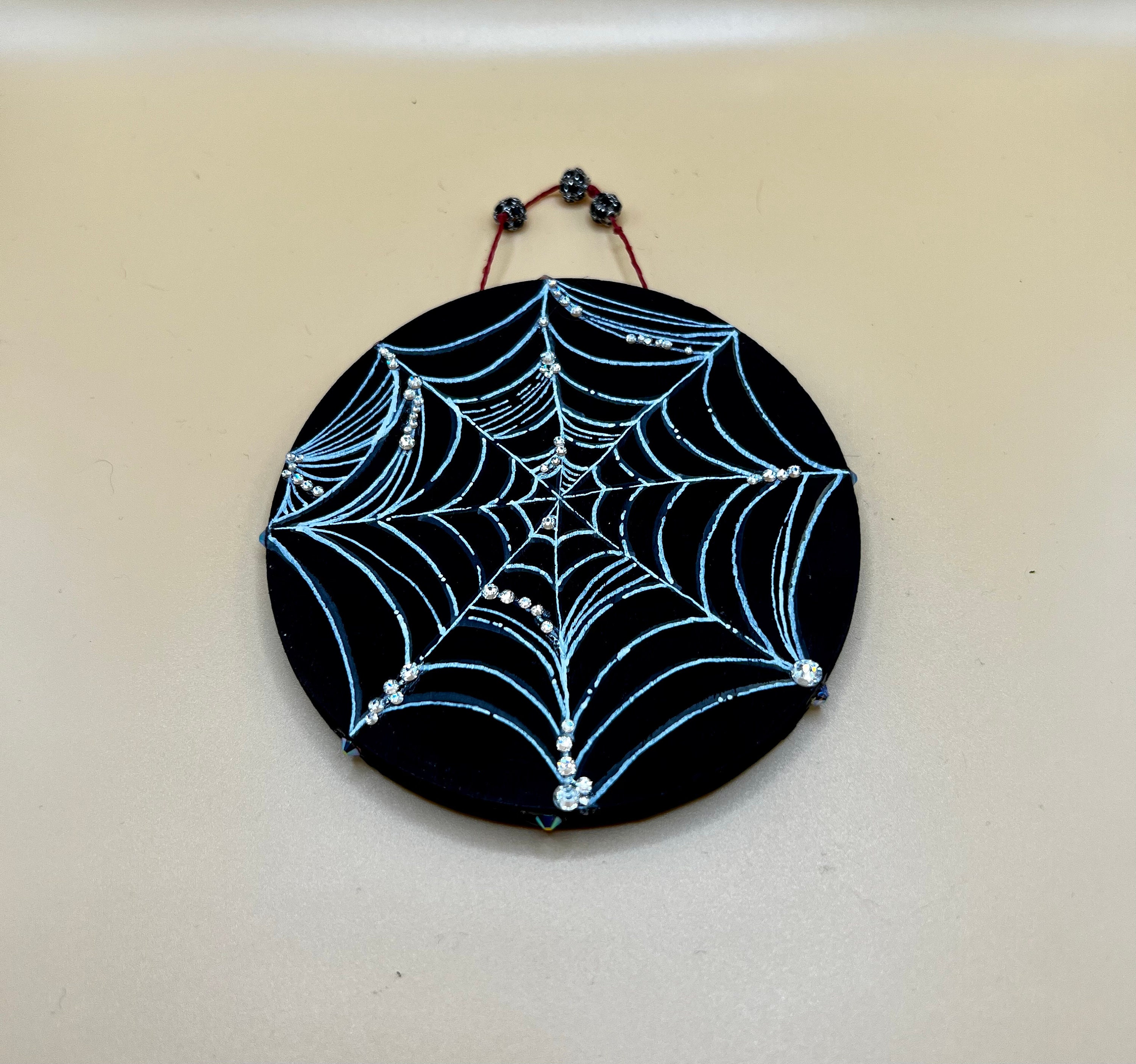 Spiderweb and Rhinestone Hanger Home Decor Hanging Home Decor Spiderweb ...