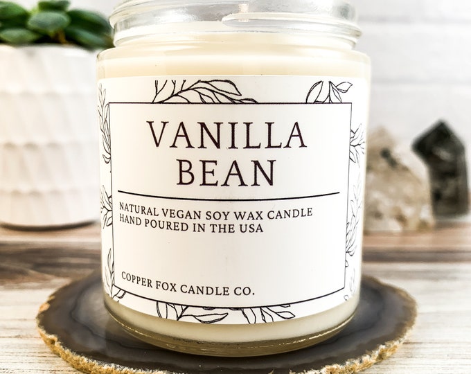 Vanilla Bean Soy Candle, Aromatherapy Candles, Vegan Candle, Natural ...
