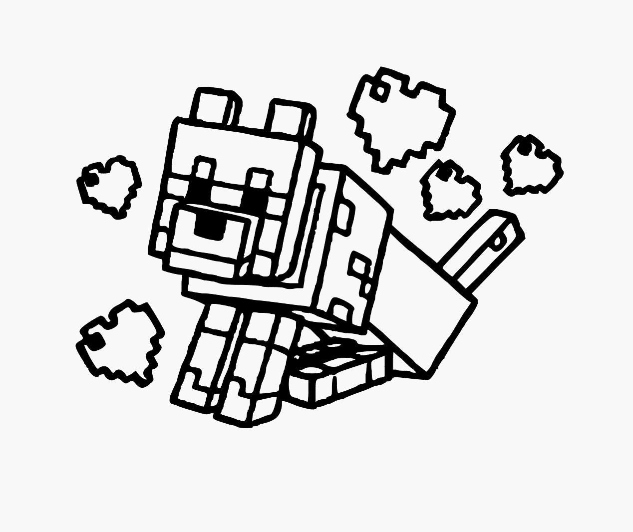 Minecraft Wolf Dog Decal Minecraft Decal Indoor/Outdoor | Etsy