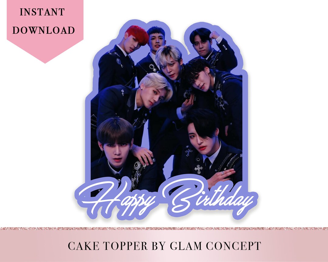 INSTANT DOWNLOAD Ateez Kpop Boy Group Cake Topper Birthday - Etsy