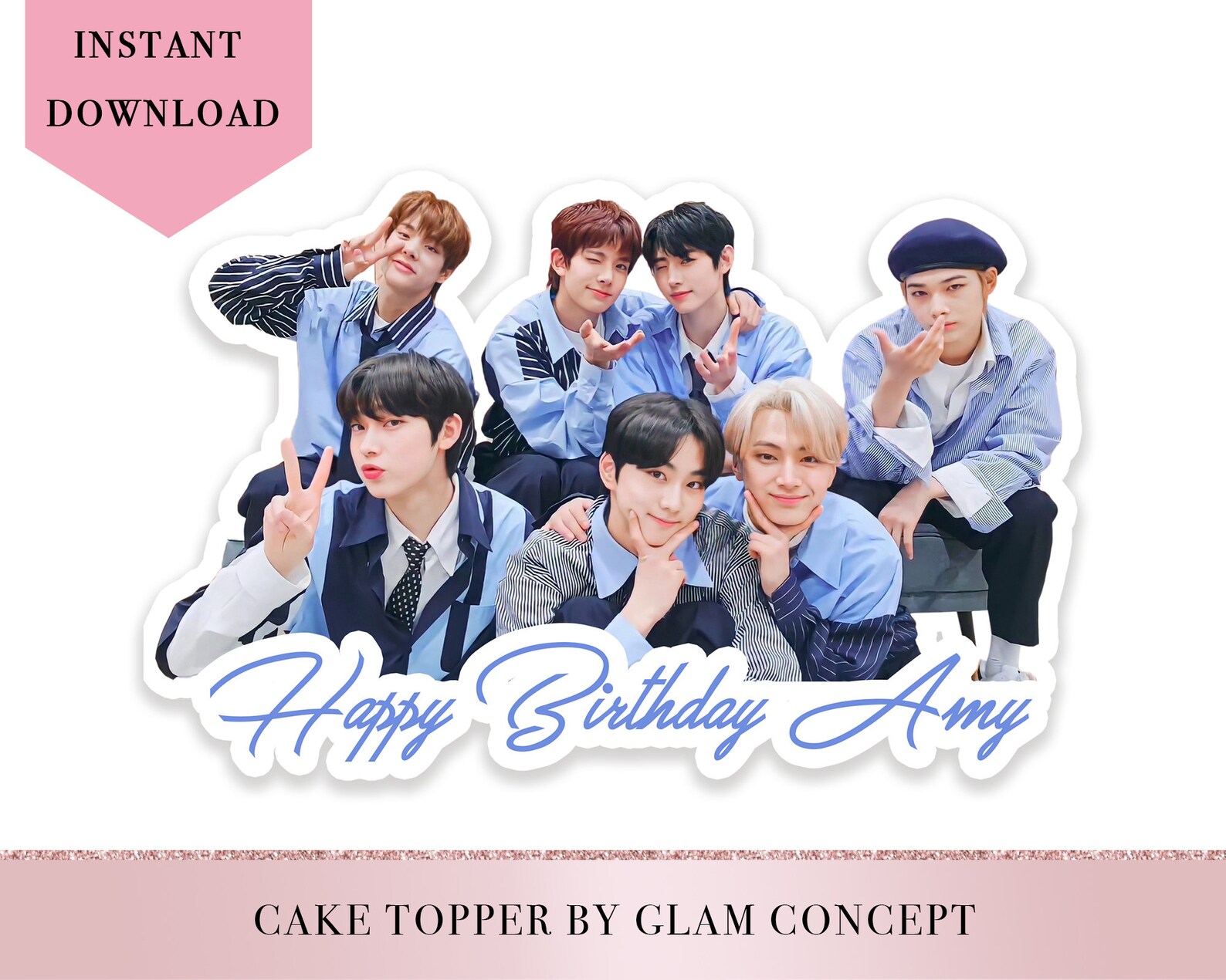 Instant Printable CUSTOM Enhypen Kpop Cake Topper Birthday - Etsy Australia