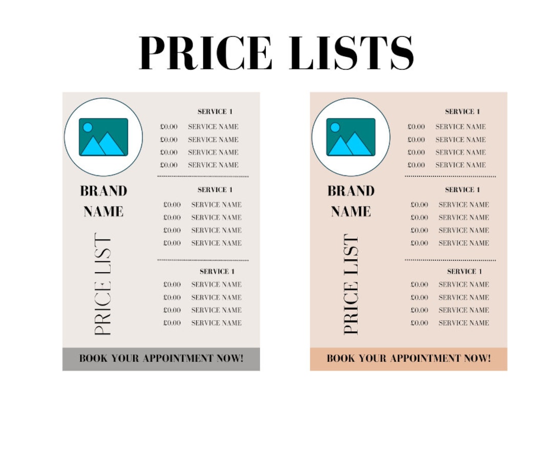 Editable Price List Canva Template Canva Templates Price List Templates ...