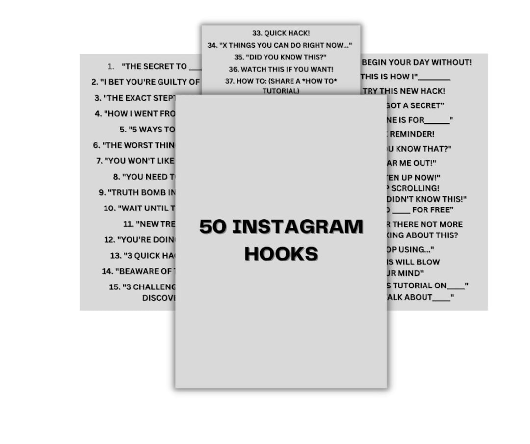 50 Instagram Caption Hooks Caption Starters, Reel Hooks, Tiktok Hooks ... 50 Instagram Caption Hooks Caption Starters, Reel Hooks, Tiktok Hooks ...