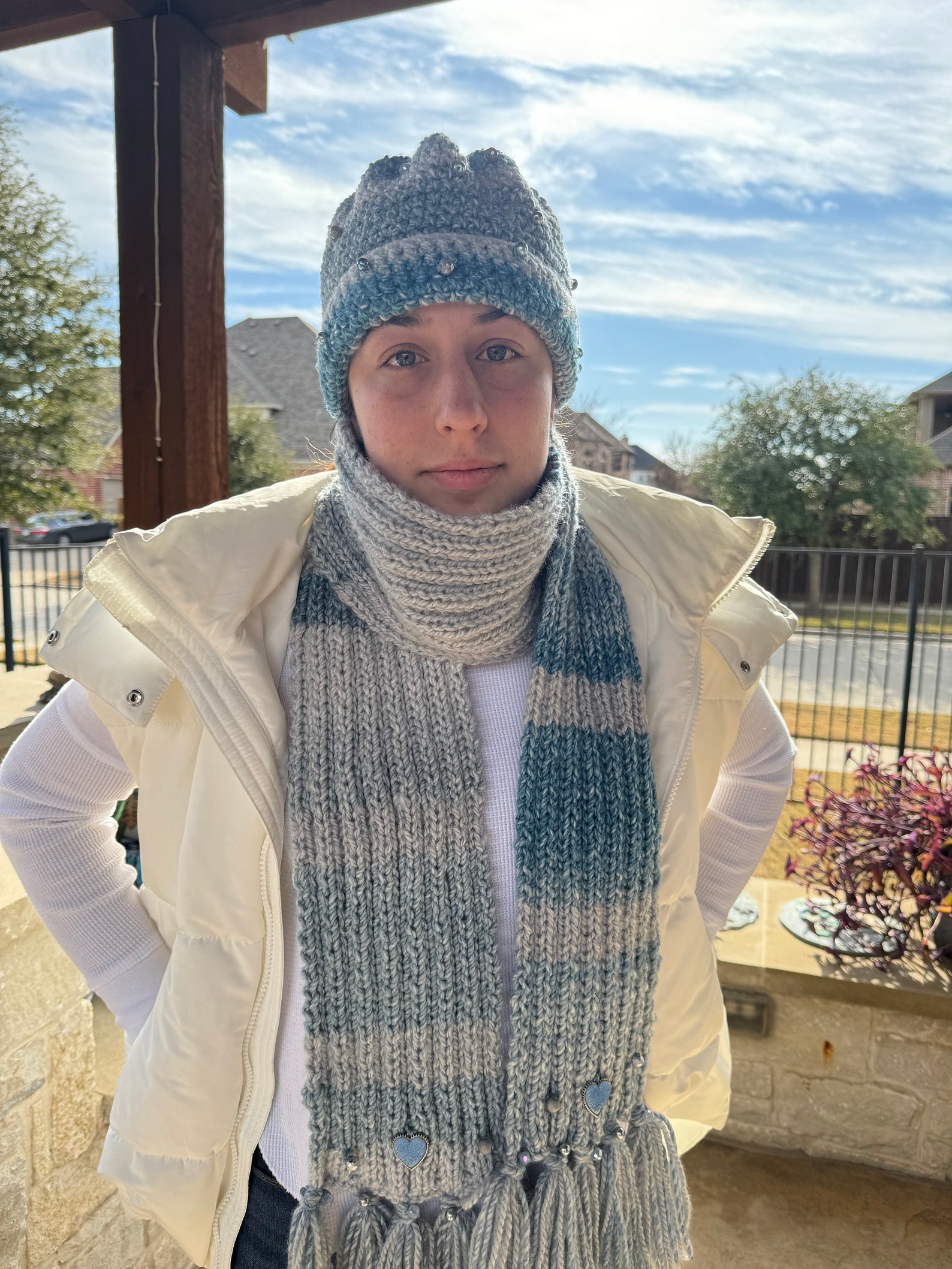 Handmade Set of Hat and Scarf Beaded - Etsy