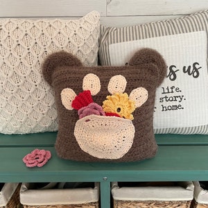 CROCHET PATTERN - Bear Pillow Cover With Detachable Accessories - Etsy