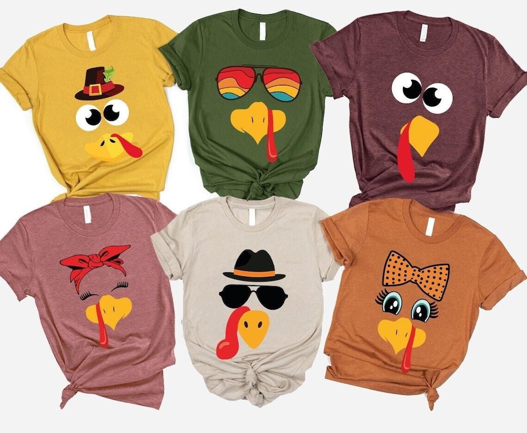 Funny Turkey Shirts, Thanksgiving Group Shirts,fall Family Shirts, Cute ...