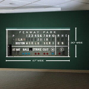 Fenway Park Scoreboard 30" X 67" Removable World Series 2018 Board - Etsy