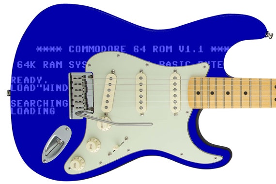 Guitar Skin Axe Wrap Re-skin DIY Blue Commodore 64 80's | Etsy