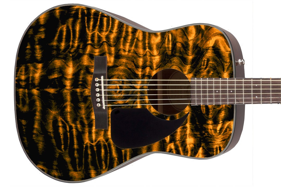 Guitar Skin Axe Wrap Re-skin Vinyl Decal Acoustic Quilted Rawr Roar GS ...