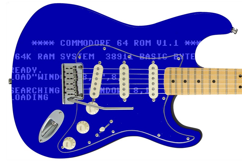 Guitar Skin Axe Wrap Re-skin DIY Blue Commodore 64 80's - Etsy