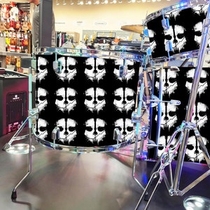 Drum Wrap Percussion Shell Cover Bass Kick Snare Tom DIY Black and ...