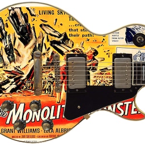 Guitar Skin Axe Wrap Monsters Monolith Vintage Vinyl Poster Right ...
