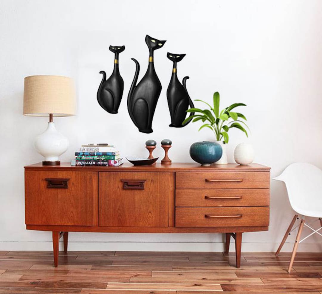 Atomic MCM Replica Removable Wallpaper Sexton Kitties - Etsy