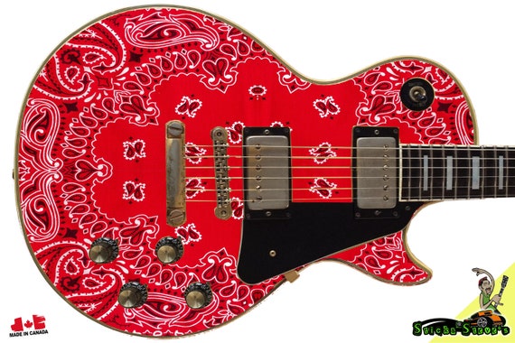 Guitar Skin Axe Wrap Re-skin Vinyl Decal DIY Bandana Red 090 | Etsy