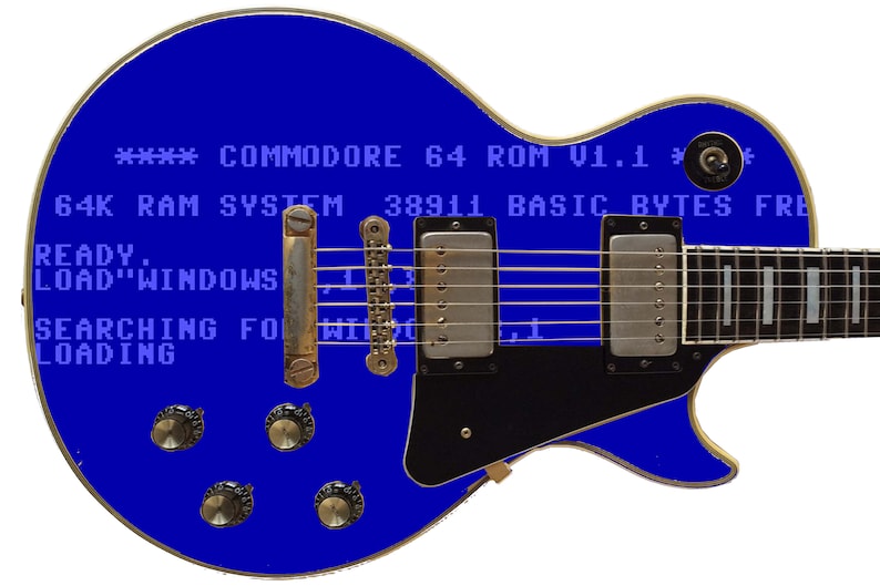 Guitar Skin Axe Wrap Re-skin DIY Blue Commodore 64 80's - Etsy