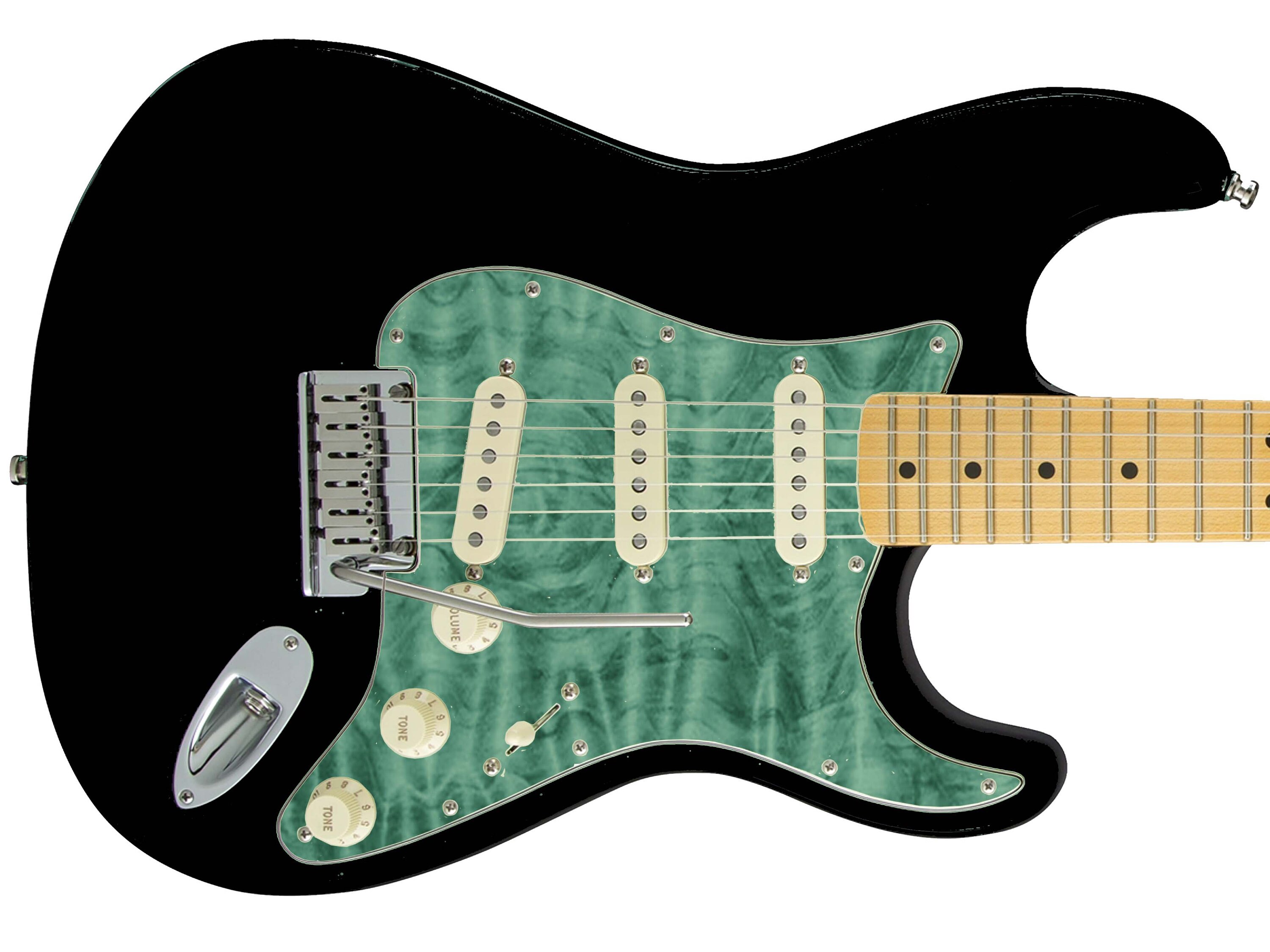 Pickguard Headstock Tremolo Skin Wrap Reskin for Guitars -green GS 201 ...