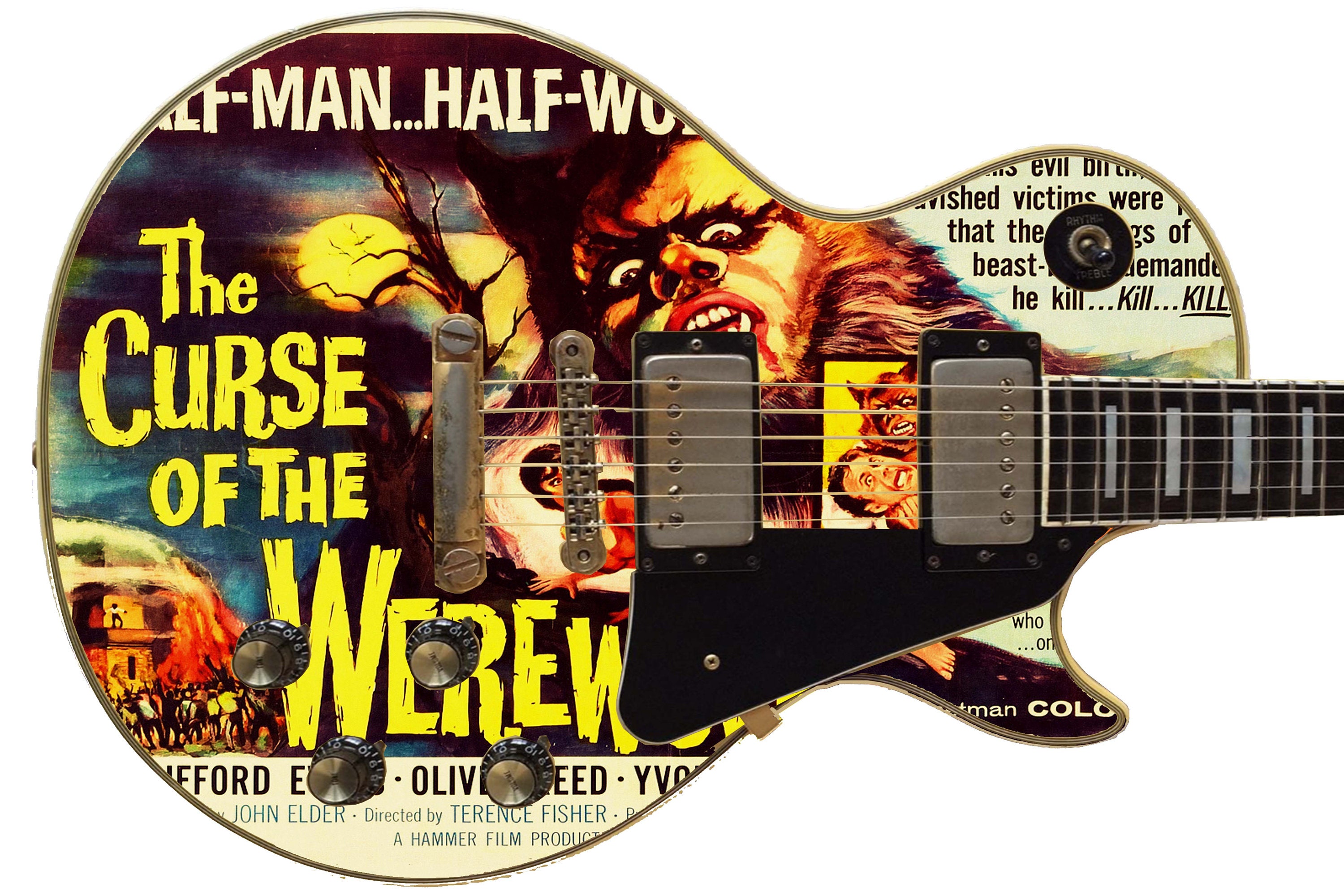 Guitar Skin Axe Wrap Curse of the Werewolf Old Movie Poster - Etsy UK