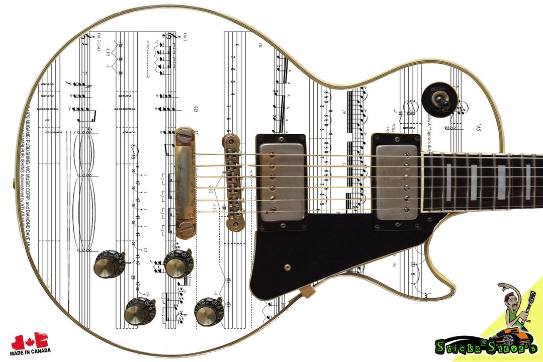 Guitar Skin Axe Wrap Re-skin Body Bass Reface Electric Music Custom ...