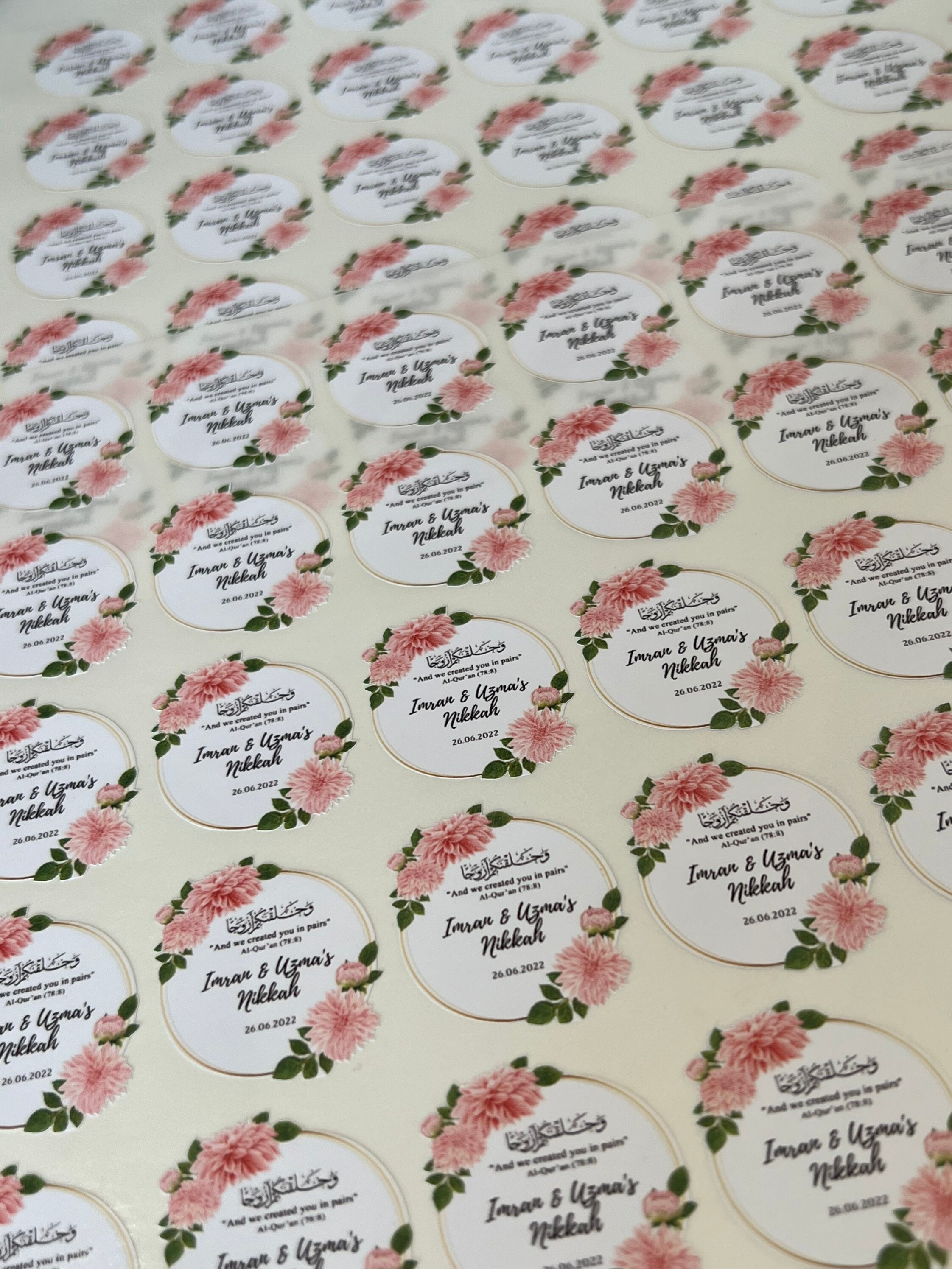Personalised Wedding/nikkah Stickers - Etsy