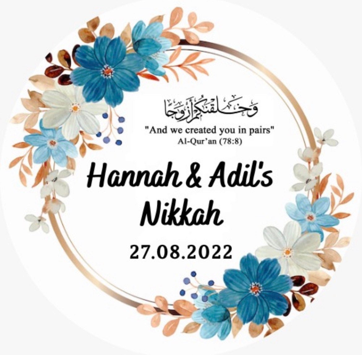 Personalised Nikkah/wedding/walima Stickers - Etsy